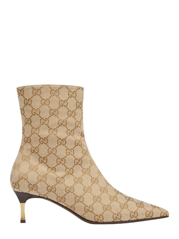 Gucci Gg Canvas Booties - Beige