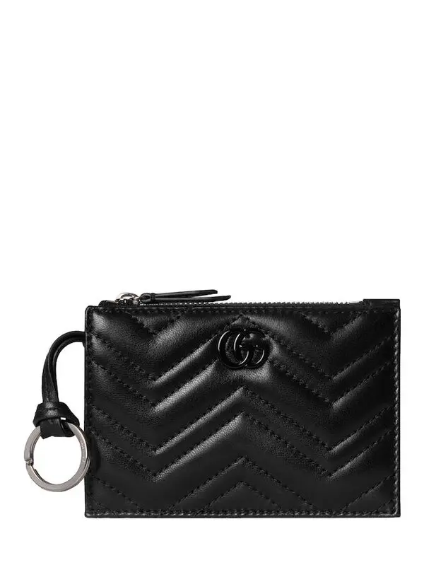 Gucci Gg Marmont Zip Key Pouch - Black