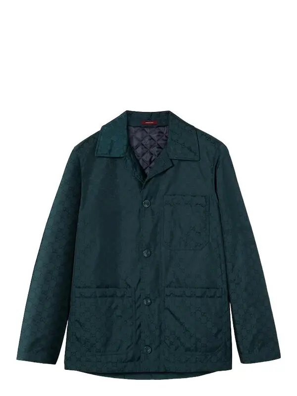 Gucci Gg Horsebit Technical Fabric Jacquard Jacket - Blue
