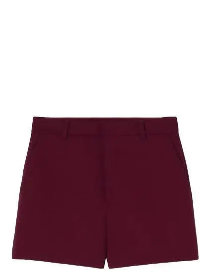 Gucci Wool Crêpe Shorts With Logo Embroidery - Bordeaux