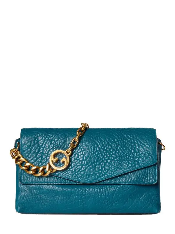 Gucci Large Shoulder Bag With Chain - Blue