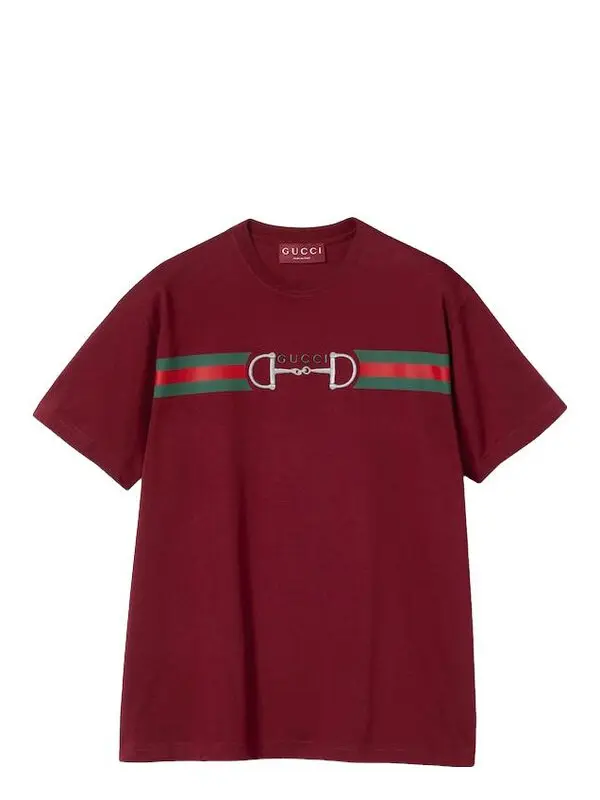 Gucci Medium Cotton Jersey T-shirt With Print - Bordeaux