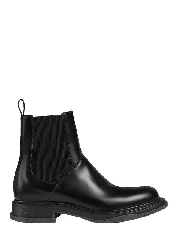 Gucci Chelsea Ankle Boot With Tonal Logo - Black