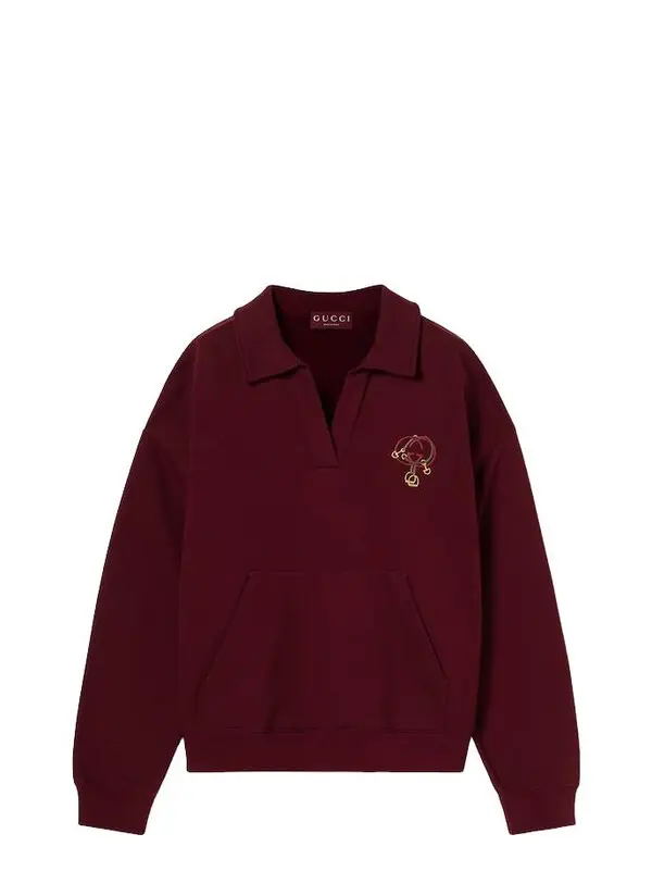 Gucci Cotton Jersey Sweatshirt With Embroidery - Bordeaux