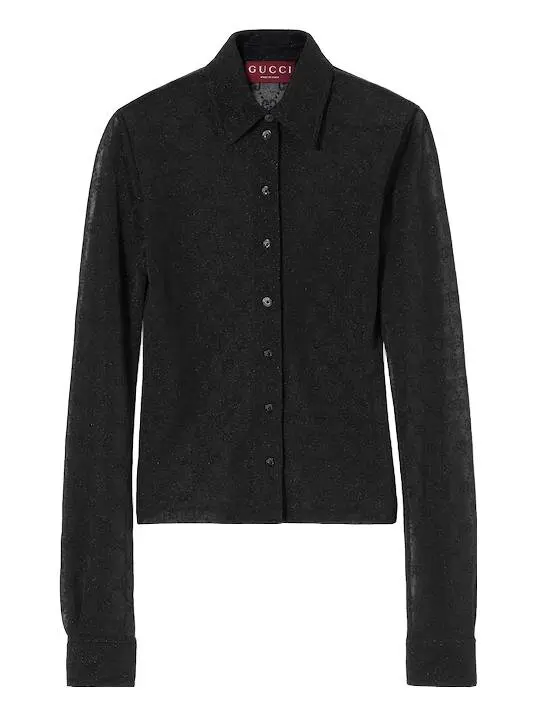 Gucci Gg Jersey Jacquard Shirt - Black