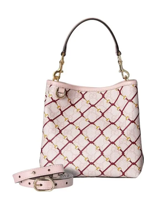 Gucci Gg Emblem Small Bucket Bag - Pink