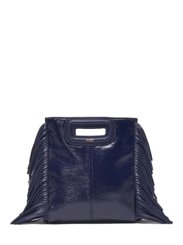 Maje Leather Mini Bag - Navy