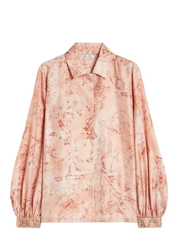 Max Mara Printed Silk Twill Shirt - Pink