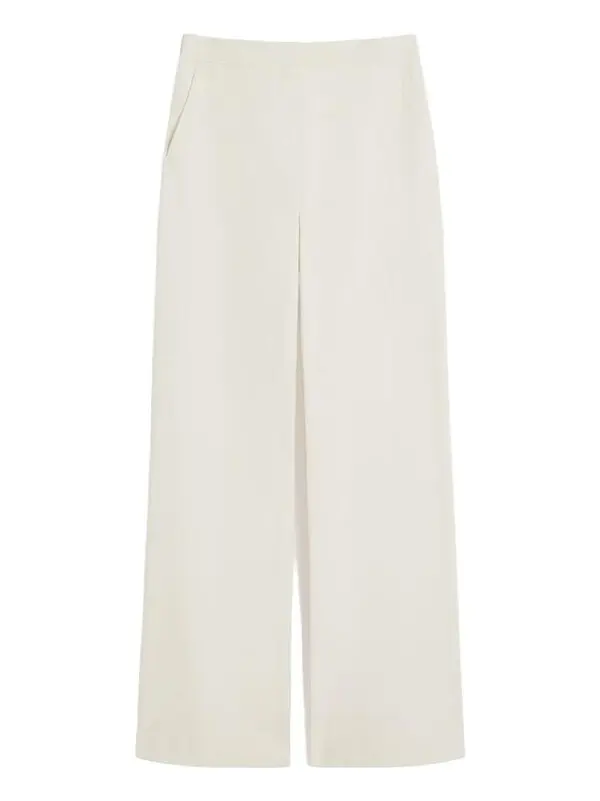 Max Mara Straight-fit Cotton Twill Trousers - Ivory