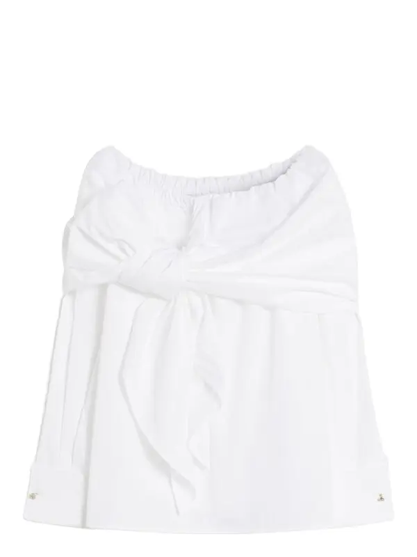 Max Mara Cotton Blouse With Stole - Optical White
