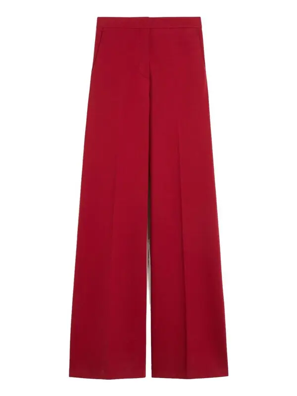 Max Mara Compact Jersey Trousers - Dark Red