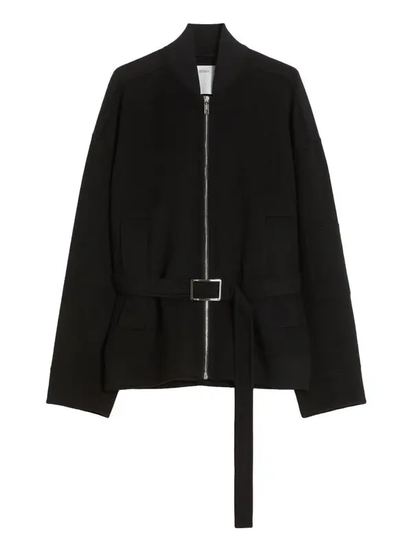 Max Mara Oversized Wool Bomber Jacket - Black