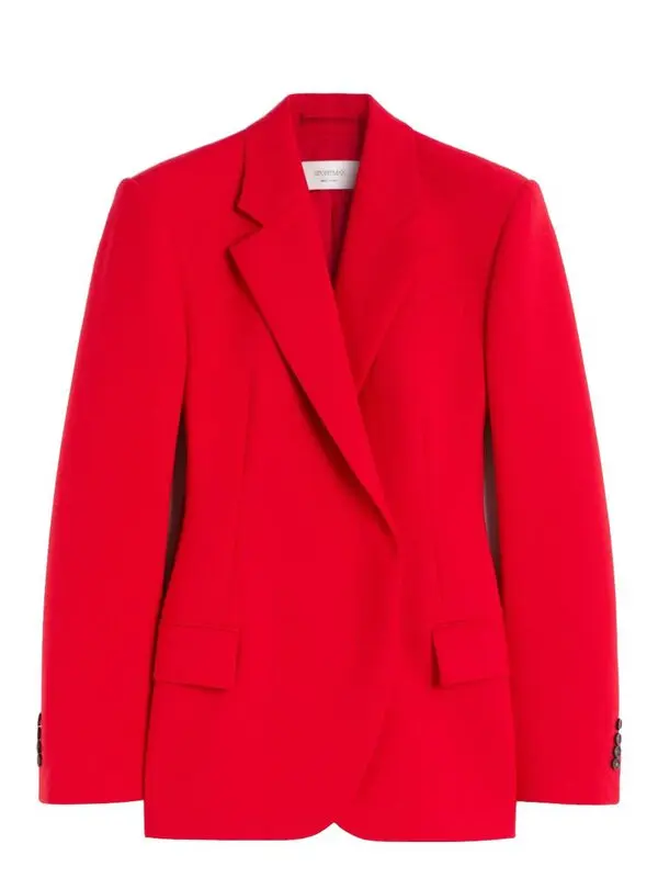 Max Mara Stretch-wool Double-breasted Blazer - Red