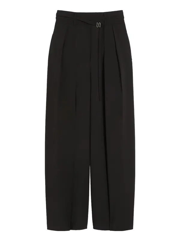 Max Mara Wide-fit Stretch Wool Trousers - Black