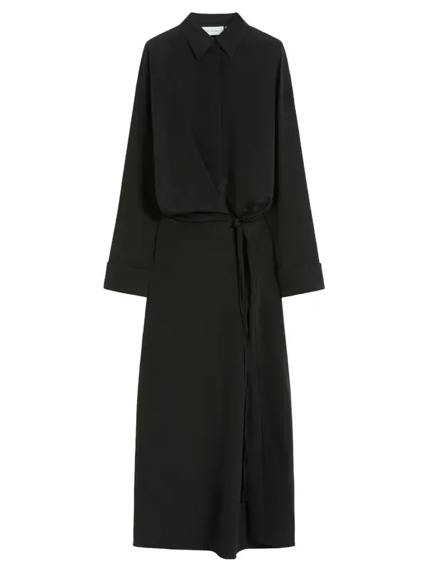 Max Mara Stretch Silk Shirt Dress - Black
