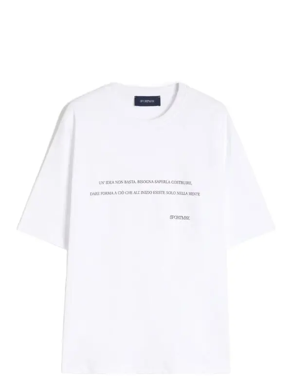 Max Mara Printed Cotton T-shirt - Optical White