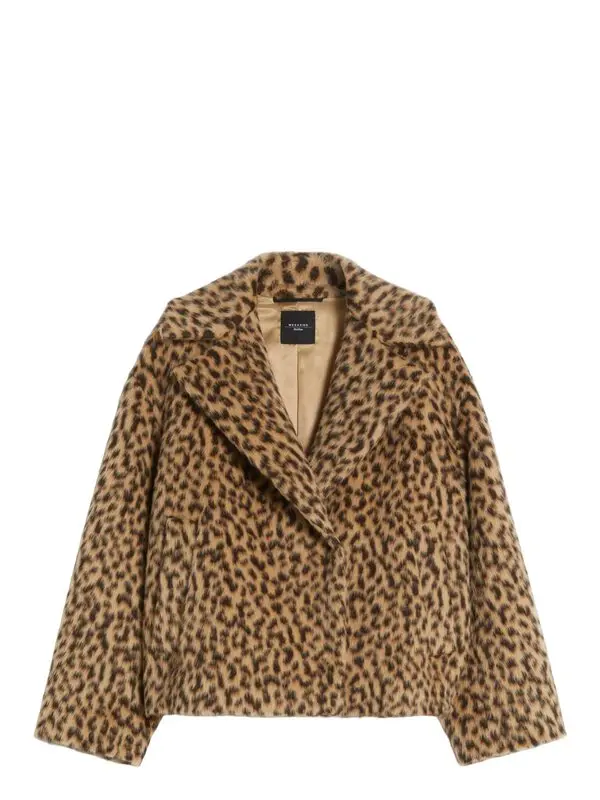 Max Mara Patterned Wool-blend Pea Coat - Camel