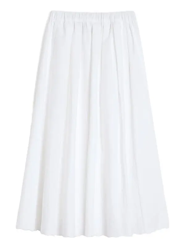 Max Mara Cotton And Linen Canvas A-line Skirt - White