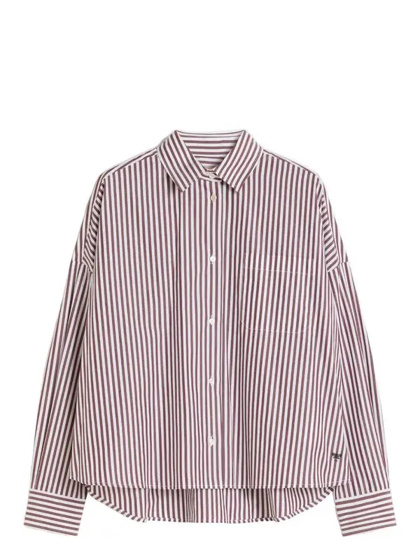Max Mara Oversized Cotton Shirt - Bordeaux