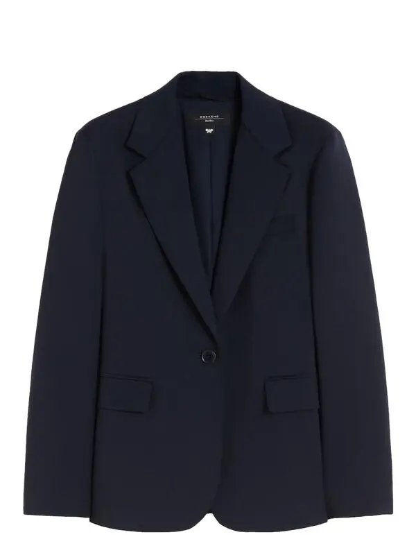 Max Mara Stretch Wool Blazer - Navy