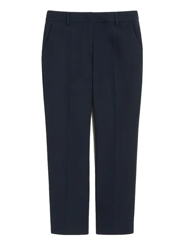 Max Mara Stretch Cotton Cigarette Trousers - Navy