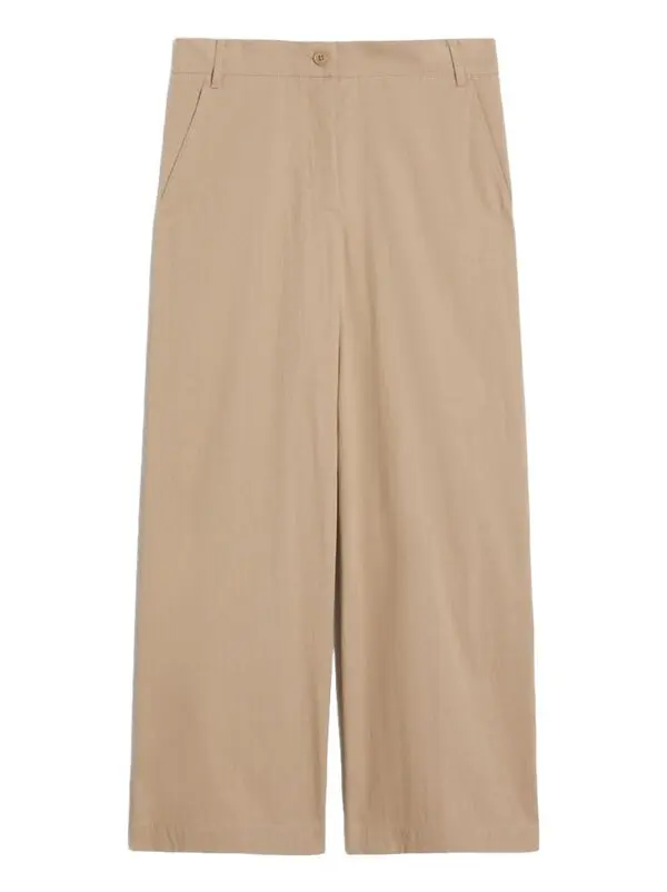 Max Mara Washed Gabardine Wide-leg Trousers - Hazelnut Brown