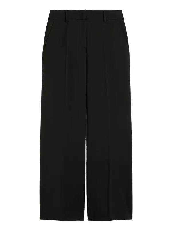 Max Mara Woollen Cloth Palazzo Trousers - Black