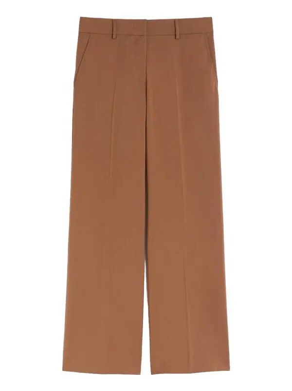 Max Mara Woollen Cloth Palazzo Trousers - Tobacco