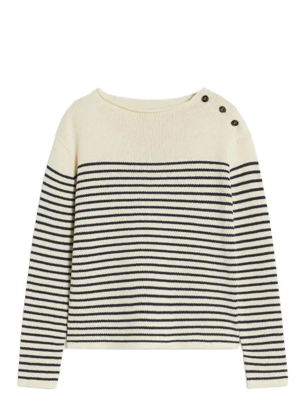 Max Mara Relaxed-fit Cotton-blend Sweater - Navy