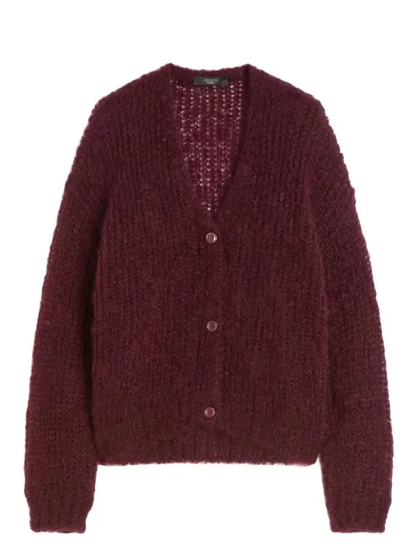 Max Mara Oversized Mohair Cardigan - Bordeaux