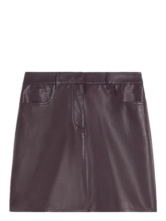 Max Mara Short Leather Skirt - Bordeaux