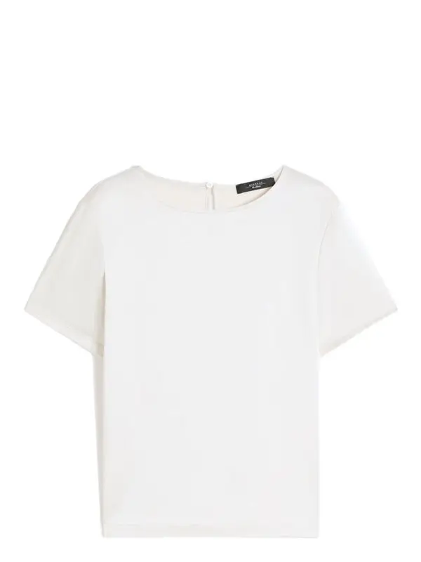 Max Mara Satin And Jersey T-shirt - Ecru
