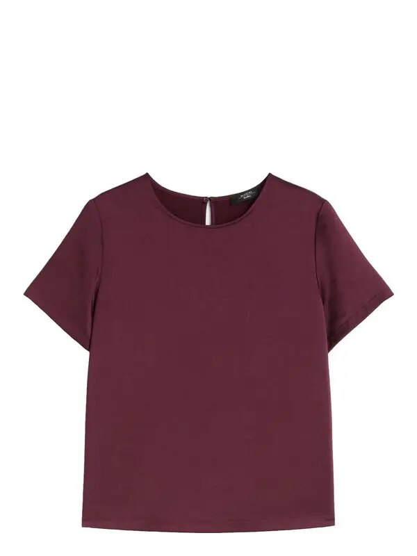 Max Mara Satin And Jersey T-shirt - Bordeaux