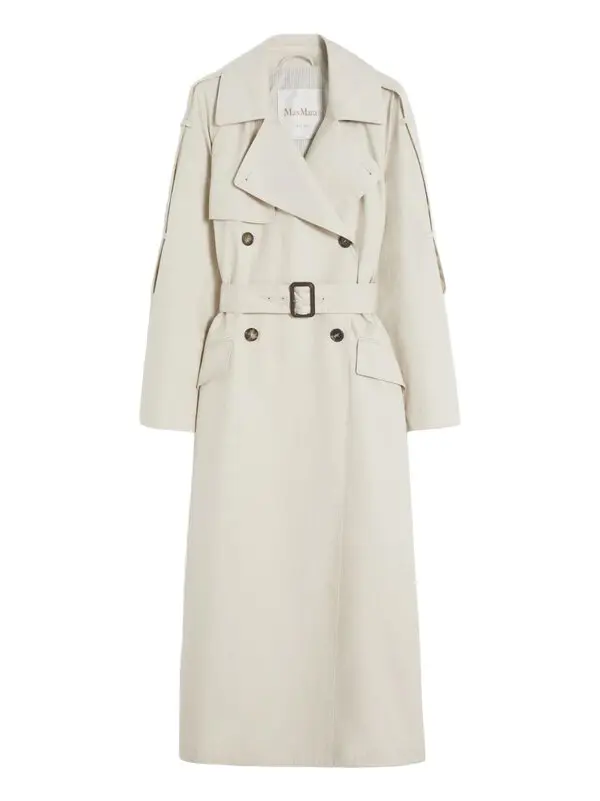 Max Mara Wide Water-repellent Twill Trench Coat - Natural