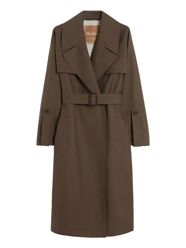 Max Mara Belted Water-repellent Twill Trench Coat - Chocolate