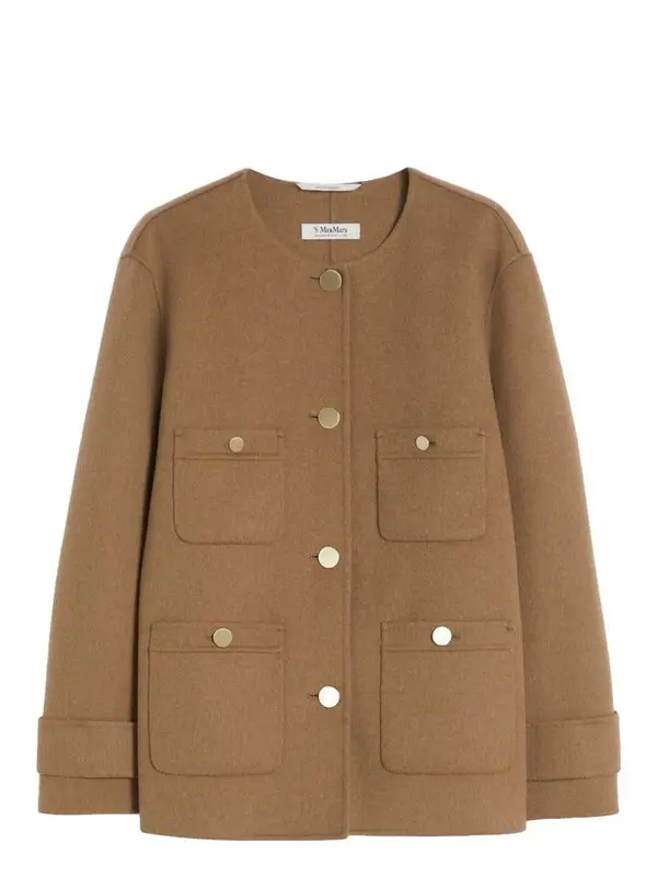 Max Mara Cropped Wool Broadcloth Jacket - Camel