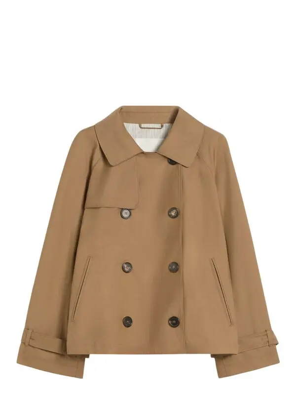 Max Mara Short Water-repellent Twill Trench Coat - Brown