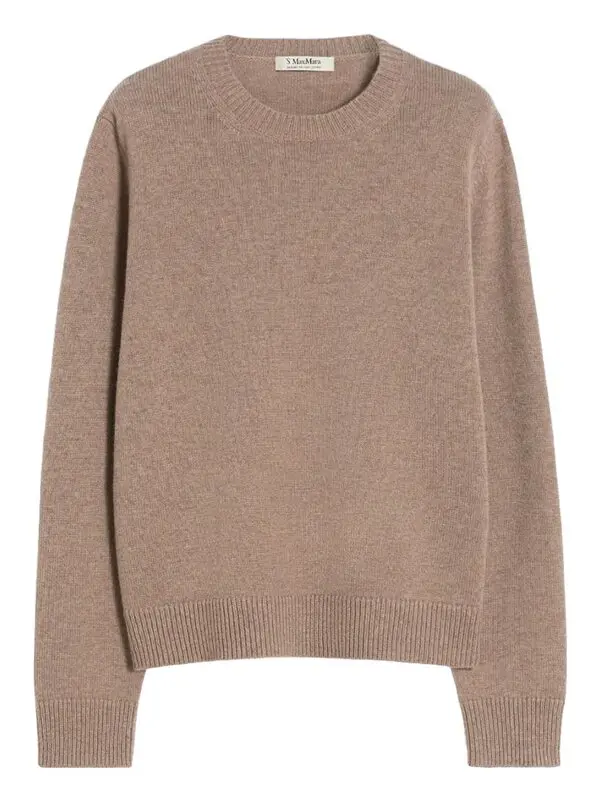 Max Mara Wool And Cashmere Sweater With Knitted Patches - Camel