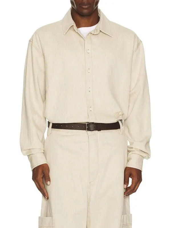 Jacquemus La Chemise De-nimes Simon In Beige - Light Beige