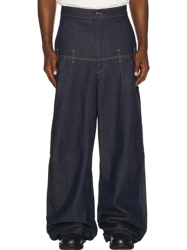 SPENCER BADU Double Waisted Denim Pant - Blue