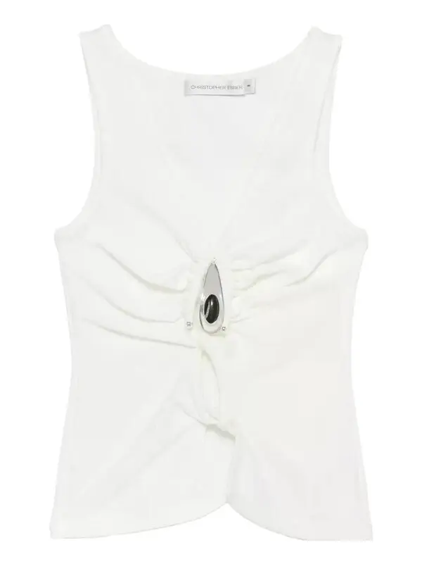 Christopher Esber Crystal-pendant Tank Top - White