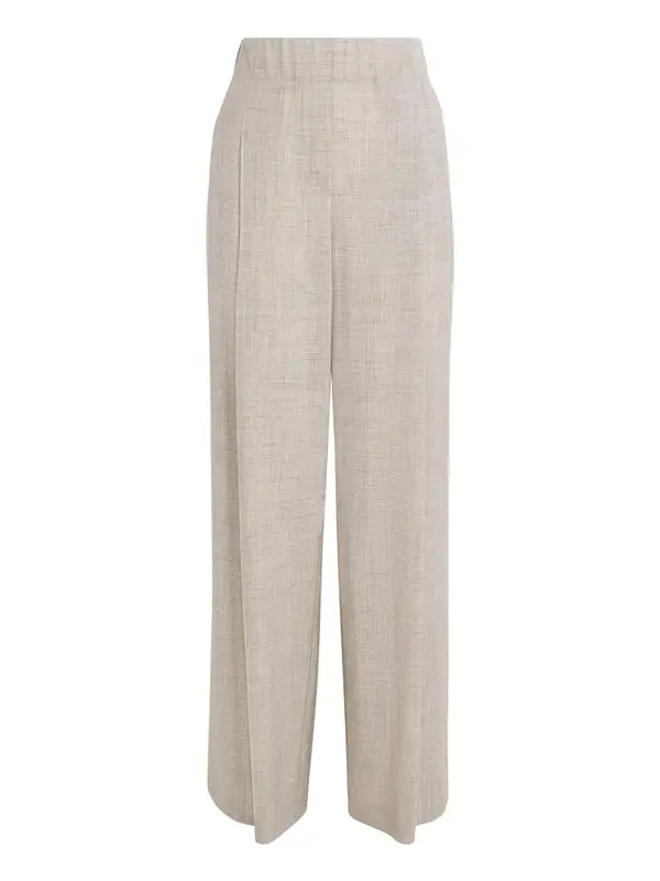 Lafayette 148 New York Wool-cashmere Wide-leg Trousers - Beige