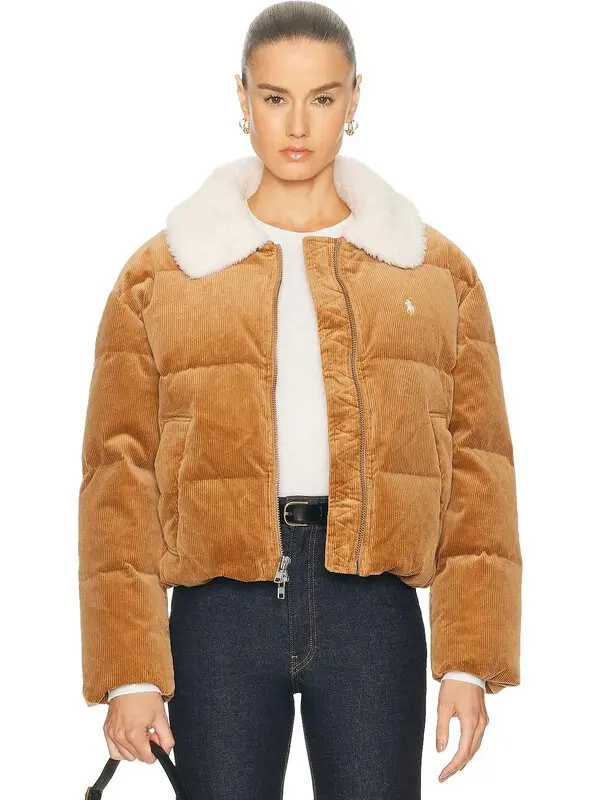 Ralph Lauren Corduroy Down Jacket - Camel