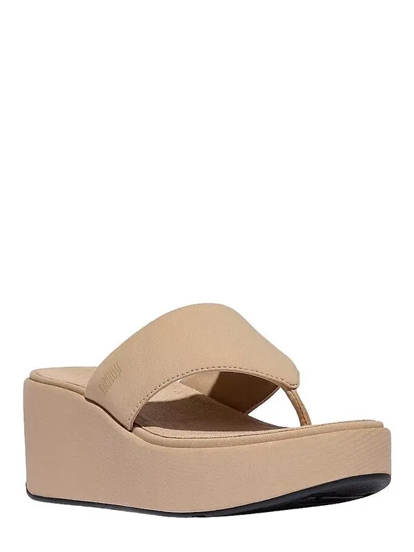 Fitflop Platform Wedge Thong Sandals - Classic Beige