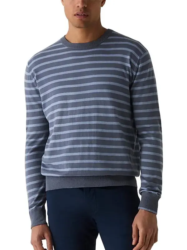 GREYSON CLOTHIERS Striped Crew Neck Sweater - Shadow /bonneville