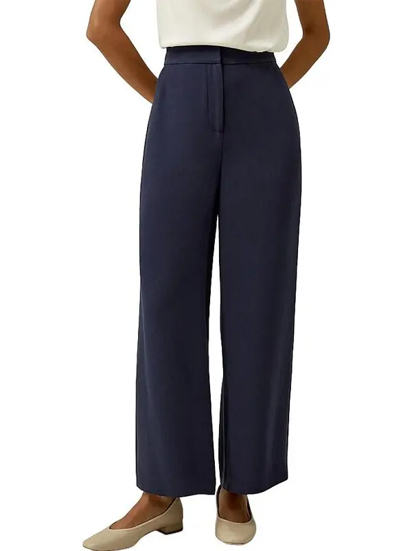 Lilysilk Silk Wide Leg Tailored Pant - Royal Blue