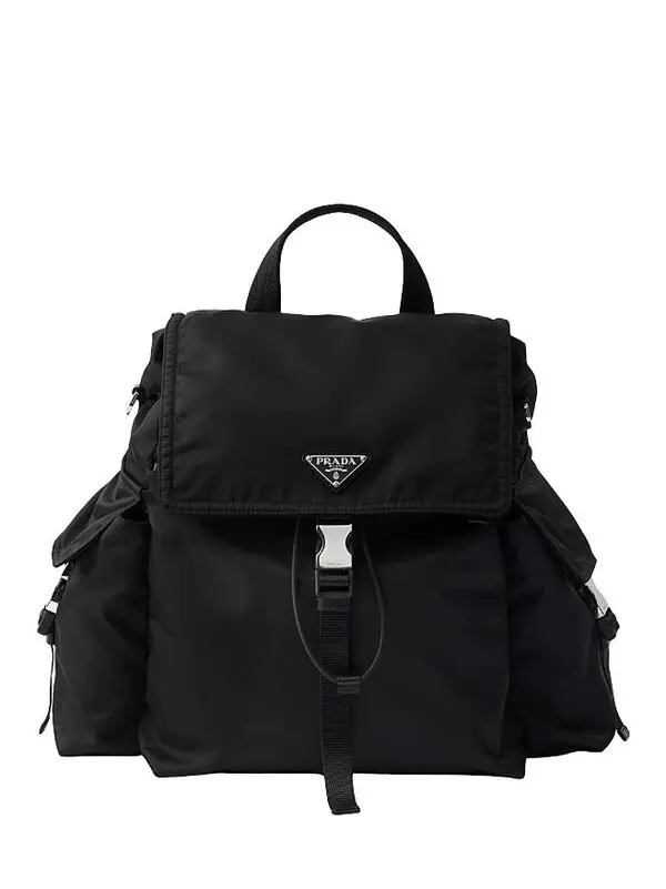 Prada Re-nylon And Leather Backpack - Black