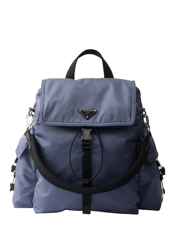 Prada Re-nylon And Leather Backpack - Blue