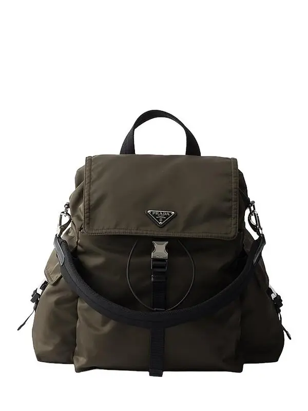 Prada Re-nylon And Leather Backpack - Forest