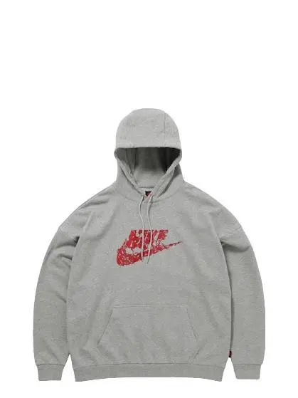 Nike X Stranger Things Nrg Club Hoodie - Dark Grey Heather/light Smoke Grey